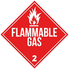 DANGEROUS GOODS LABEL "FLAMMABLE GAS 2" - Macarthur Wrap & Strap